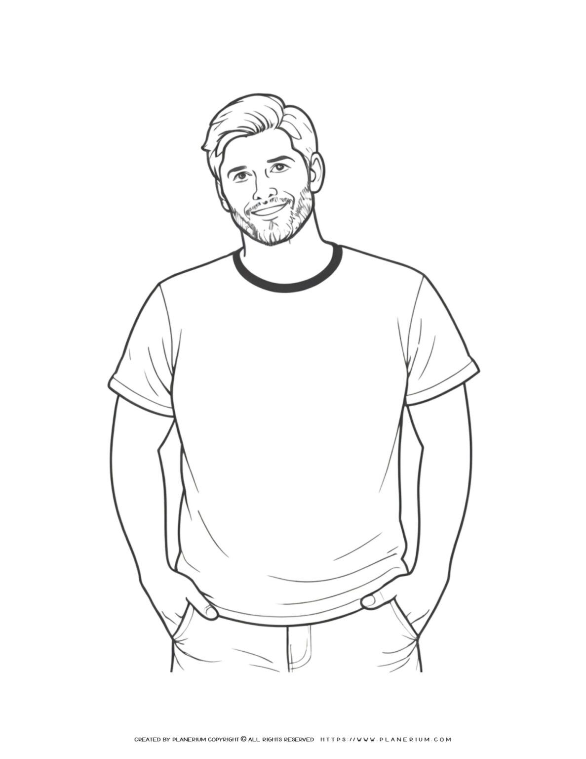 Versatile Male Body Outline Template for Educators