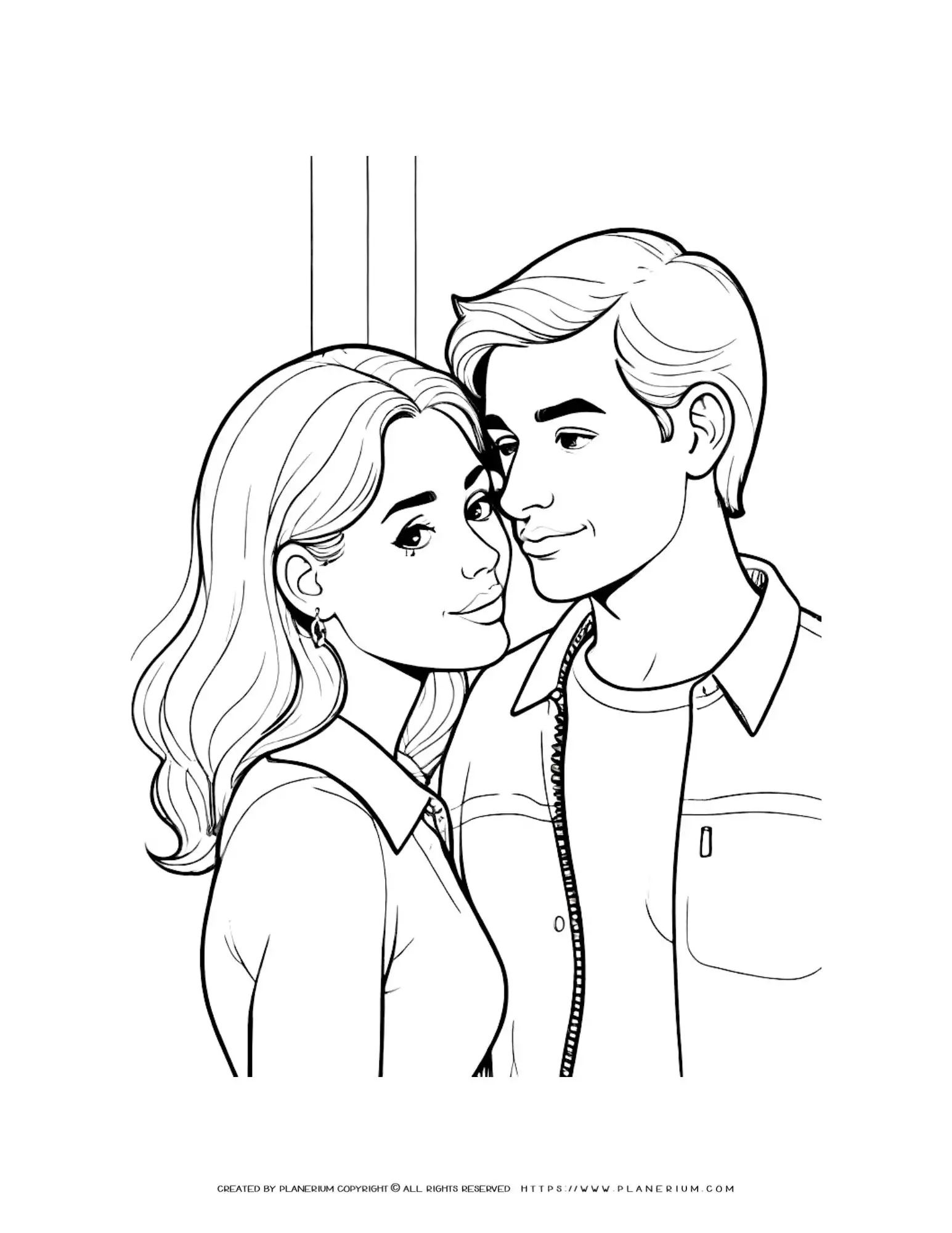 Young Lovers Coloring Page: Boost Focus and Creativity