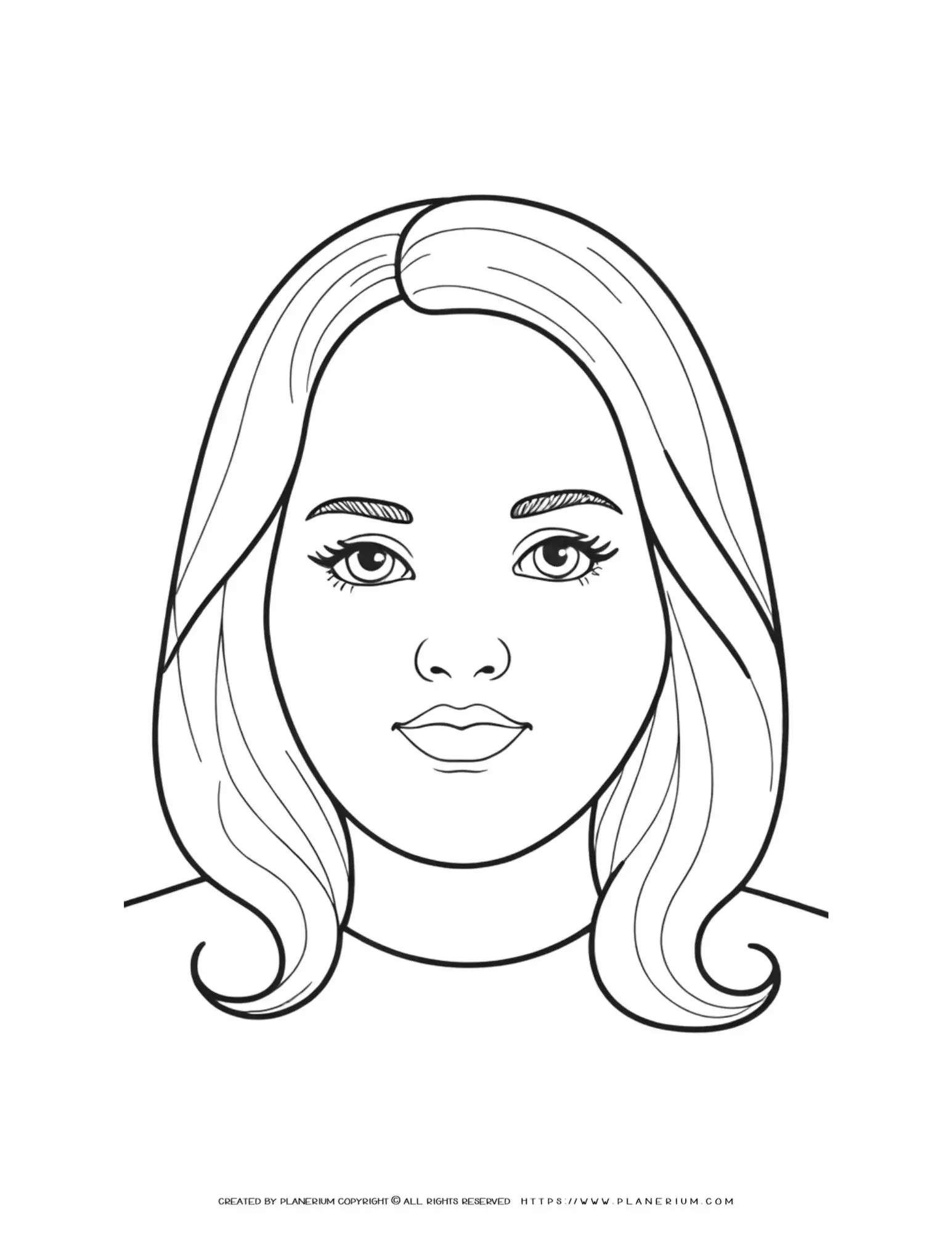 Coloring Page: Long Hair Outline - Perfect for All Ages