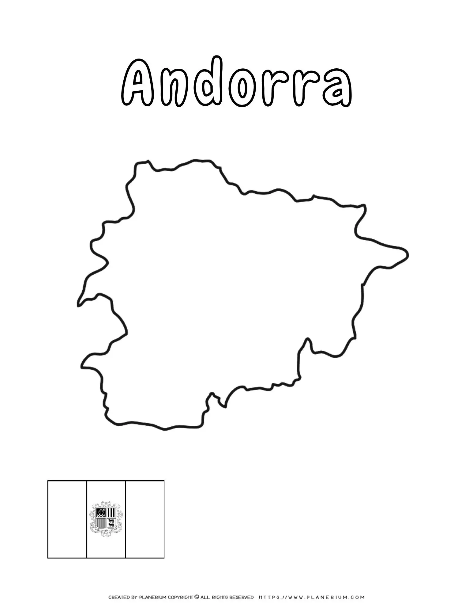 Andorra Map Coloring Page - Fun and Educational Activity