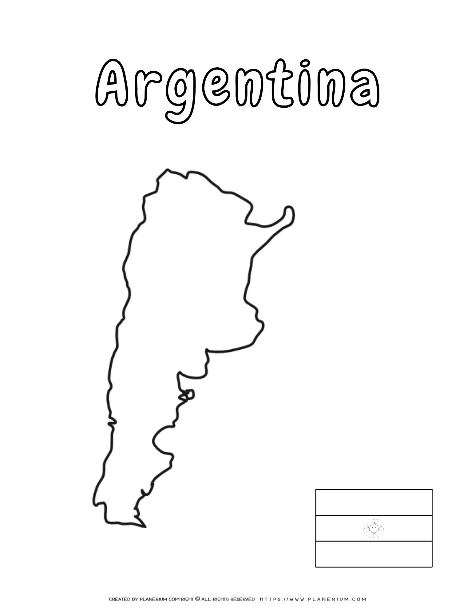 Argentina Map Coloring Page - Fun and Educational Activity