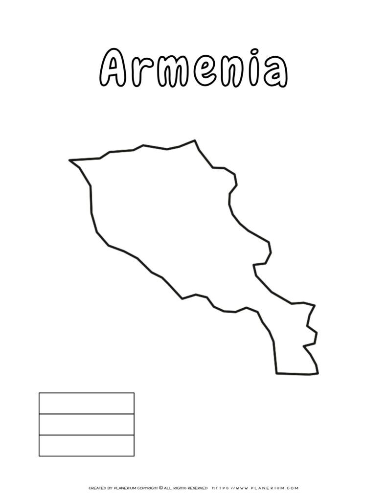 Armenia Map Coloring Page - Fun and Educational Activity