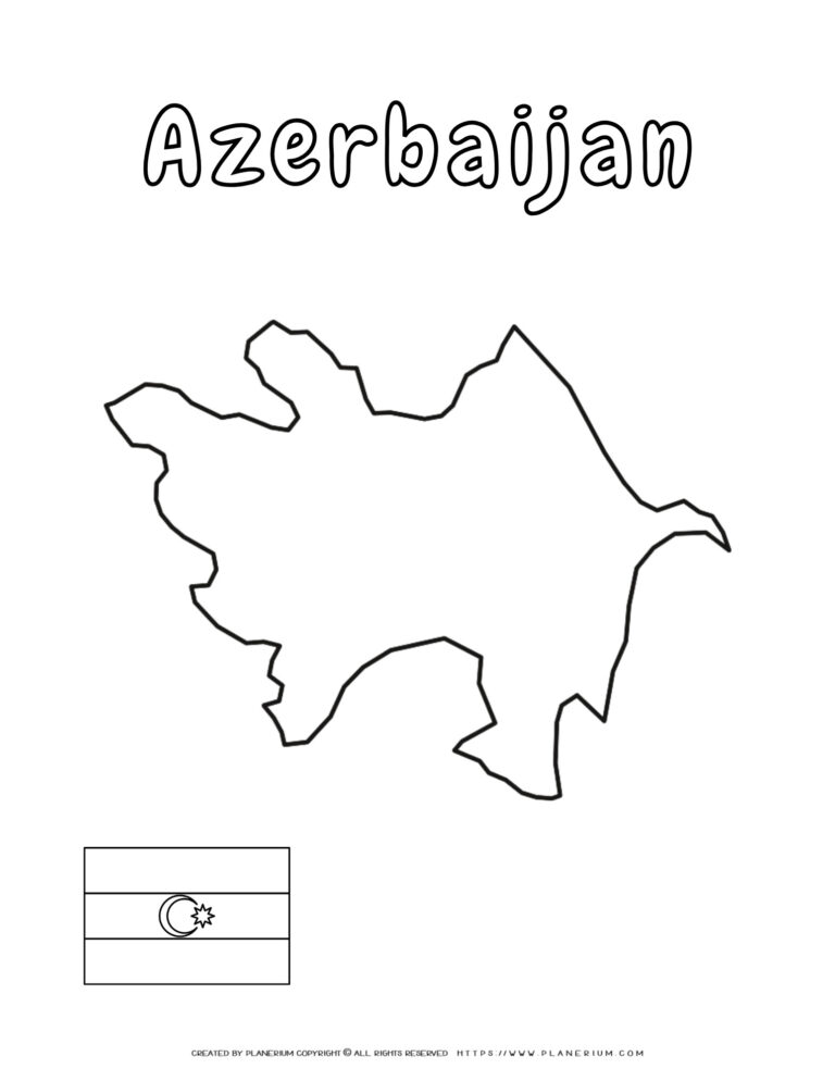 Azerbaijan Map Coloring Page - Fun and Educational Activity