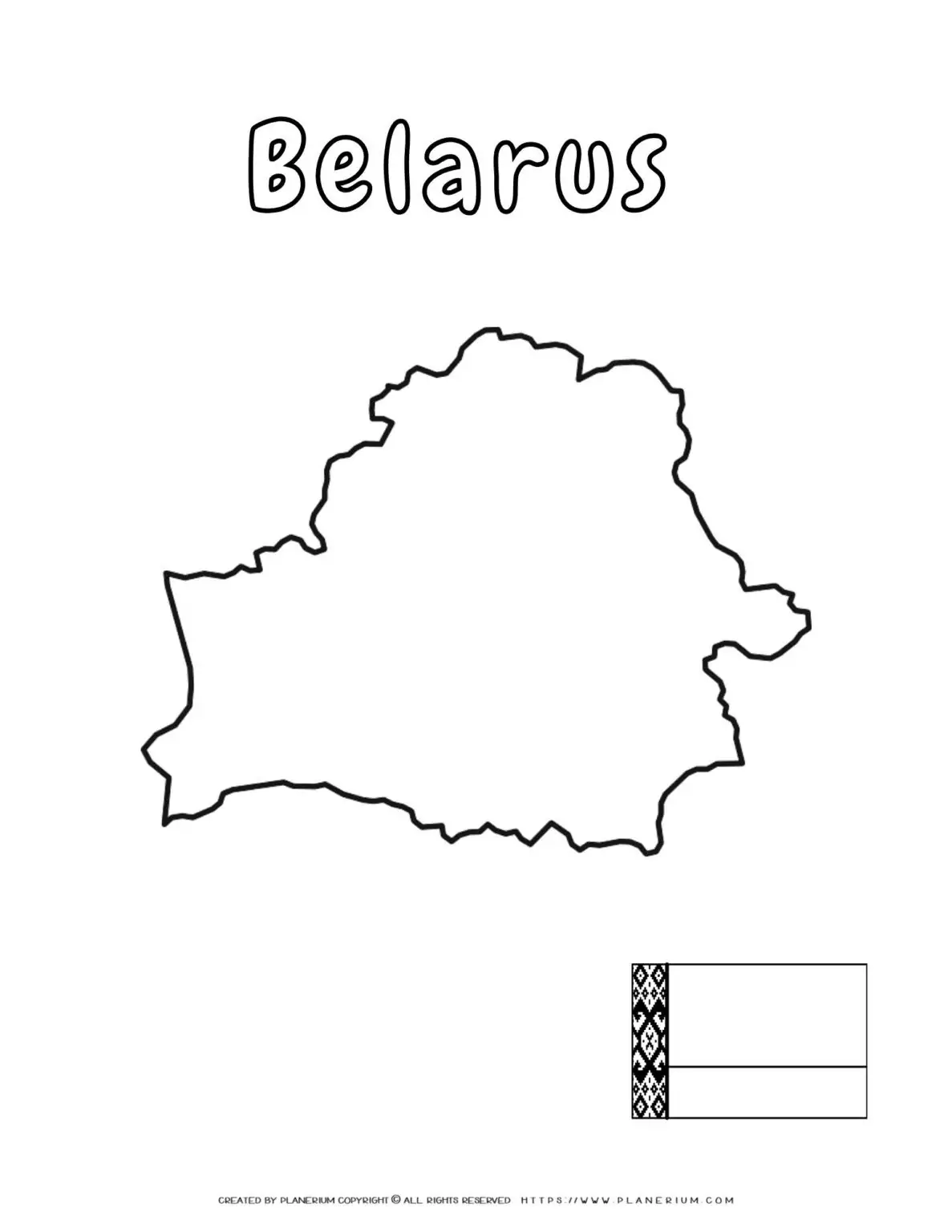 Coloring Page of Belarus Map - Fun and Educational Activity