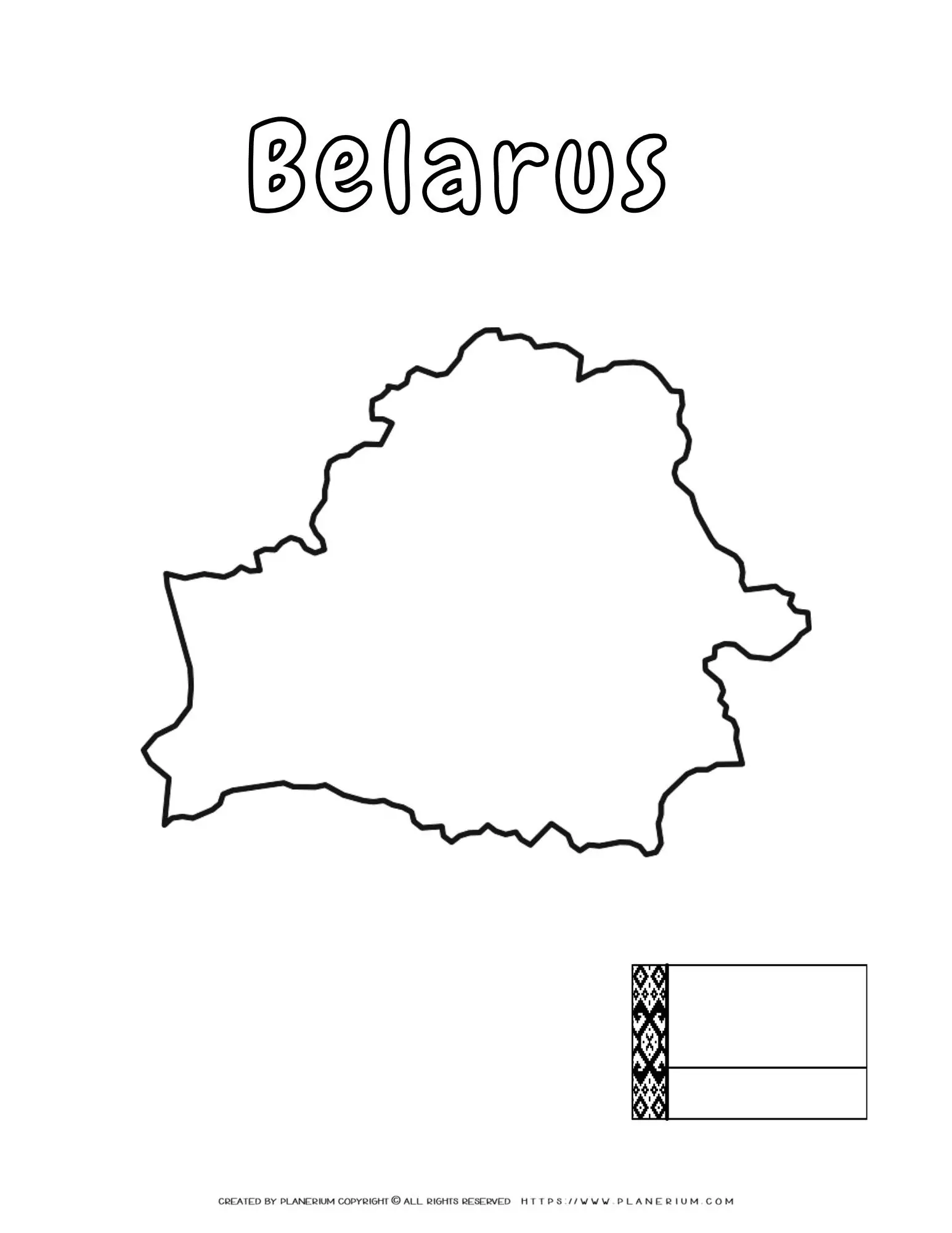 Coloring Page of Belarus Map - Fun and Educational Activity