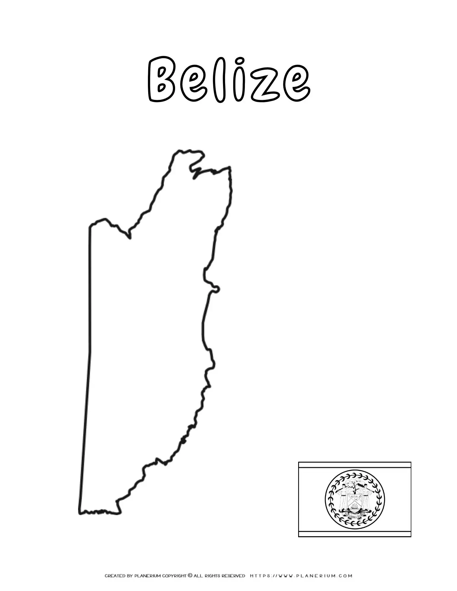 Belize Map Coloring Page - Fun and Educational Activity