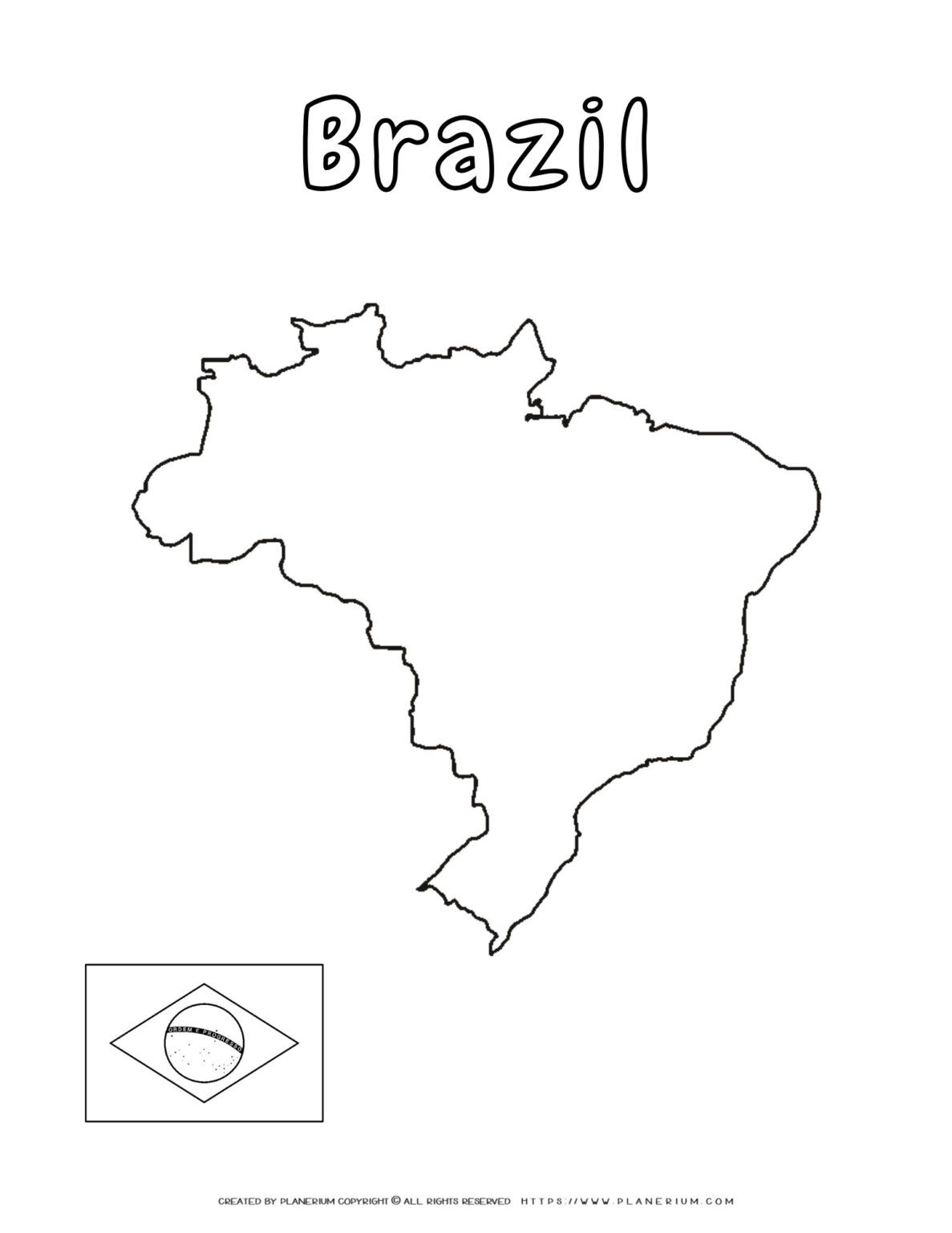 Brazil Map Coloring Page - Fun and Educational Activity