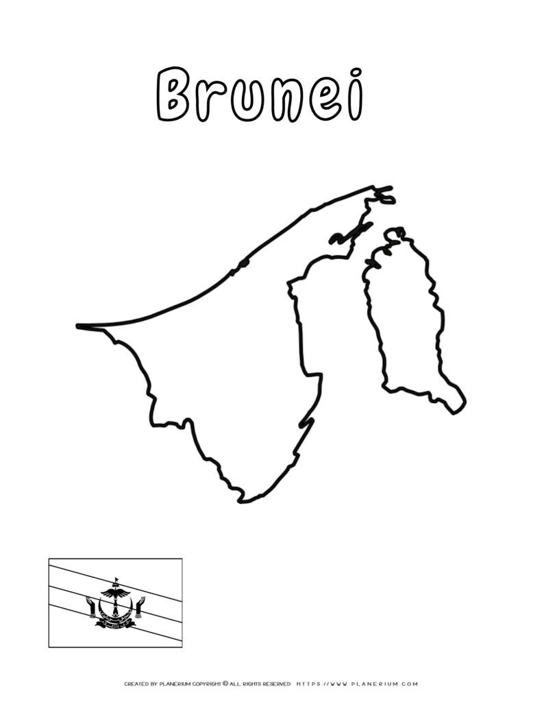 Brunei Map Coloring Page - Fun and Educational Activity