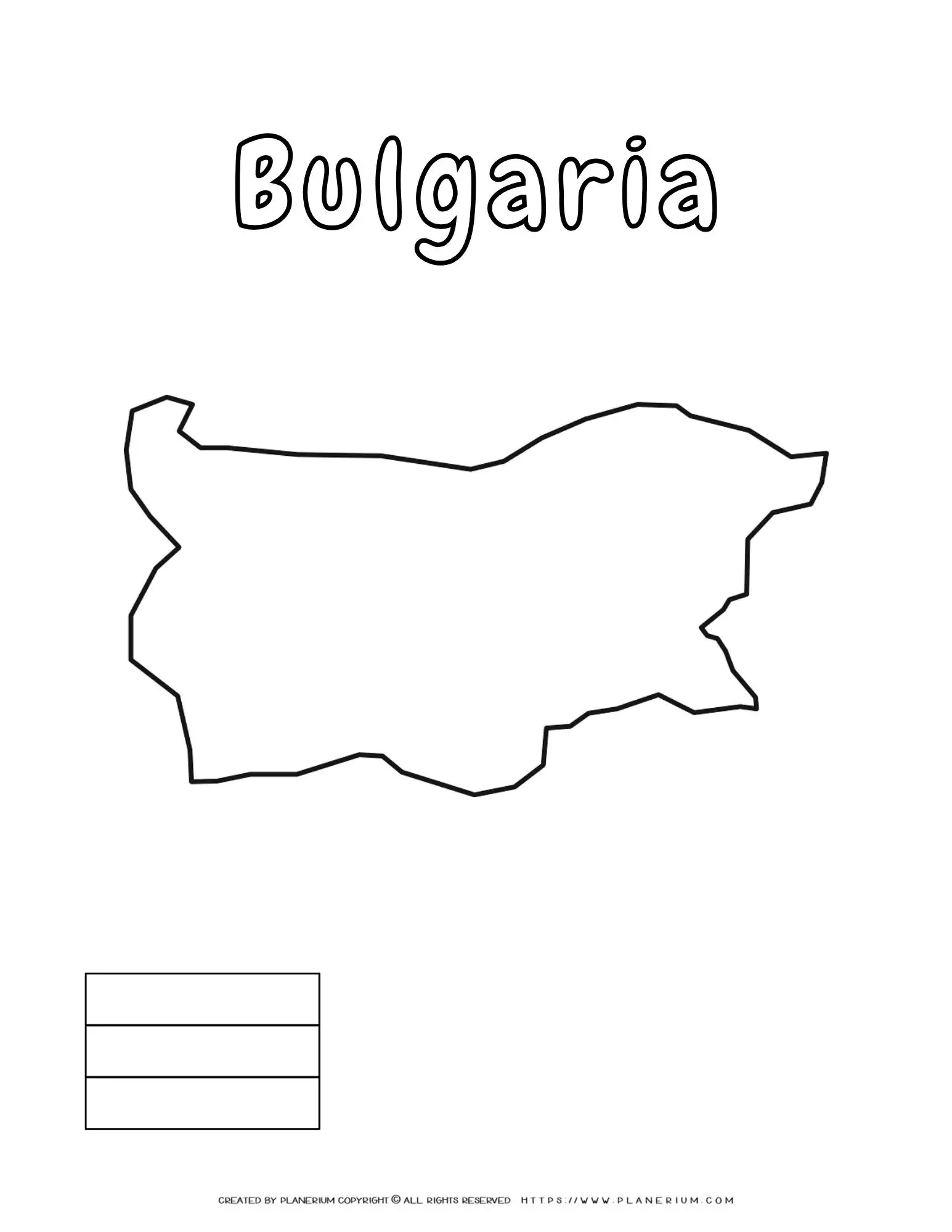 Coloring Page of Bulgaria Map - Fun and Educational Activity