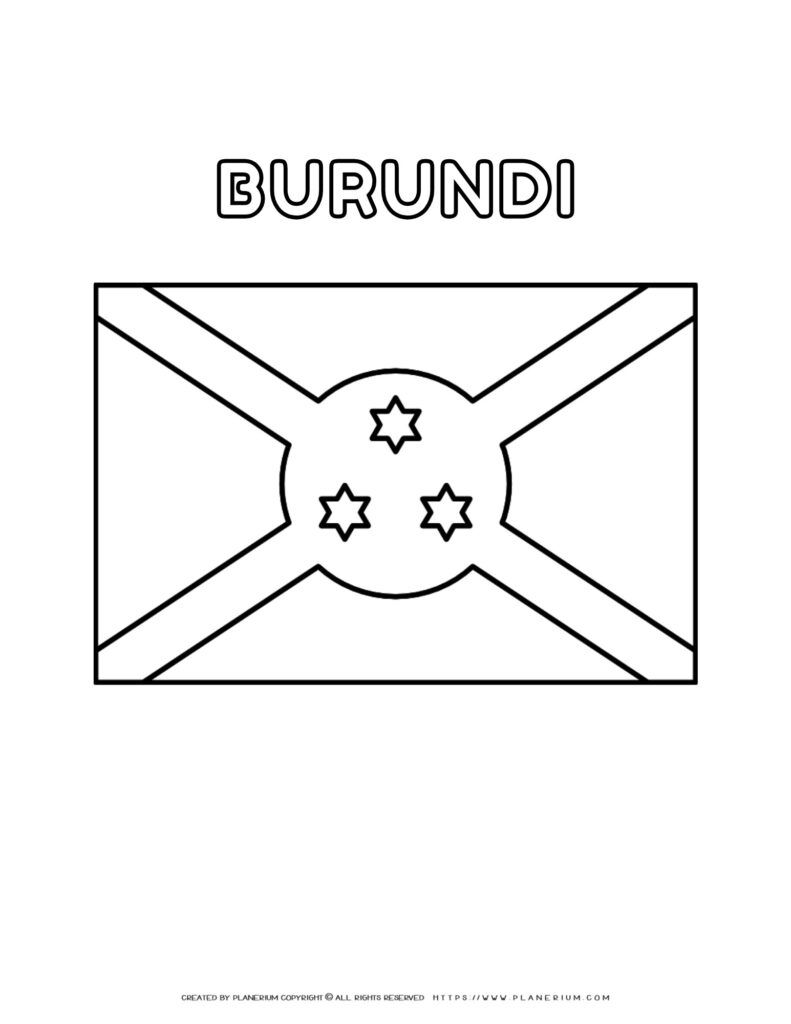 Burundi Flag Coloring Page - Printable Activity for Kids