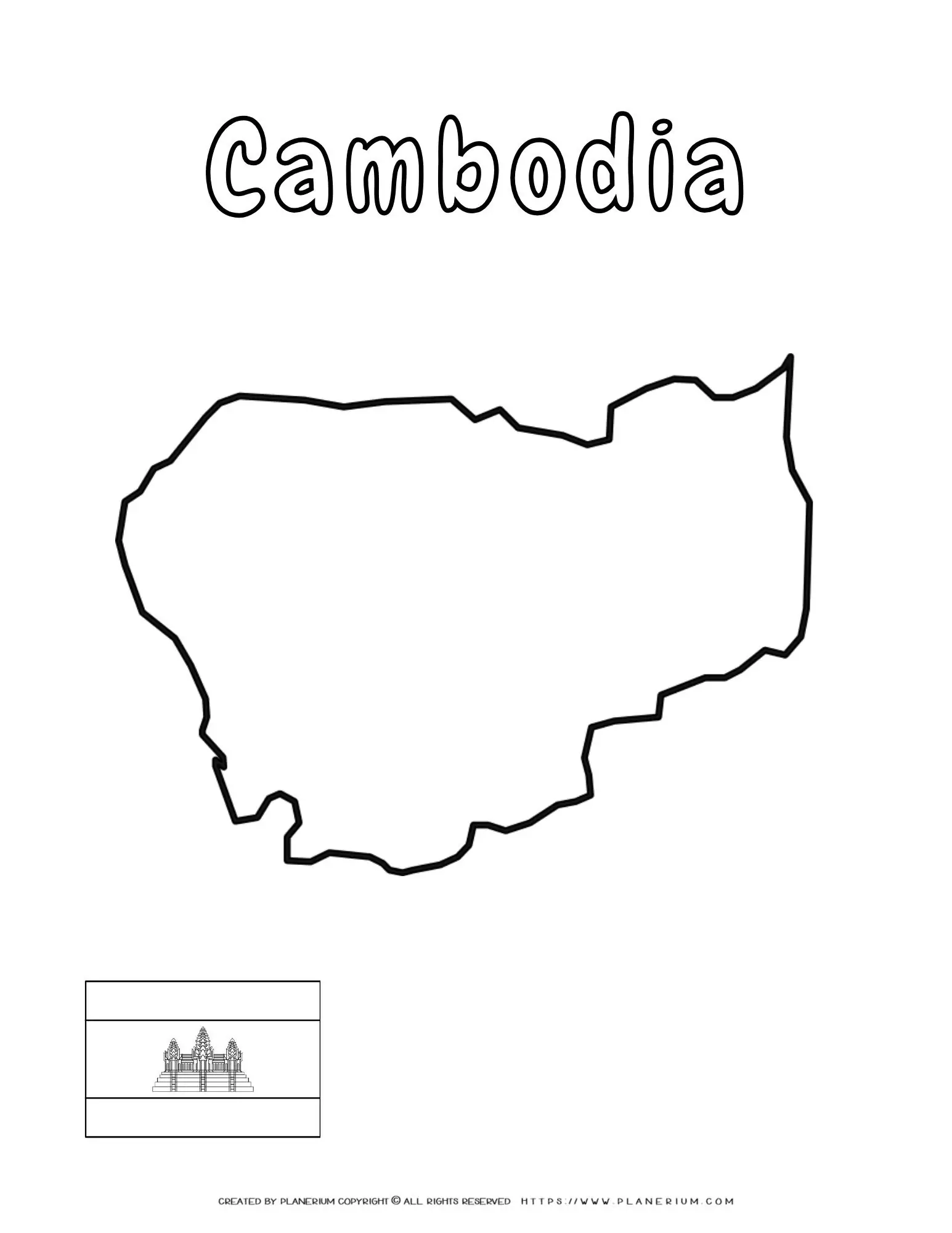 Cambodia Map Coloring Page - Fun and Educational Activity