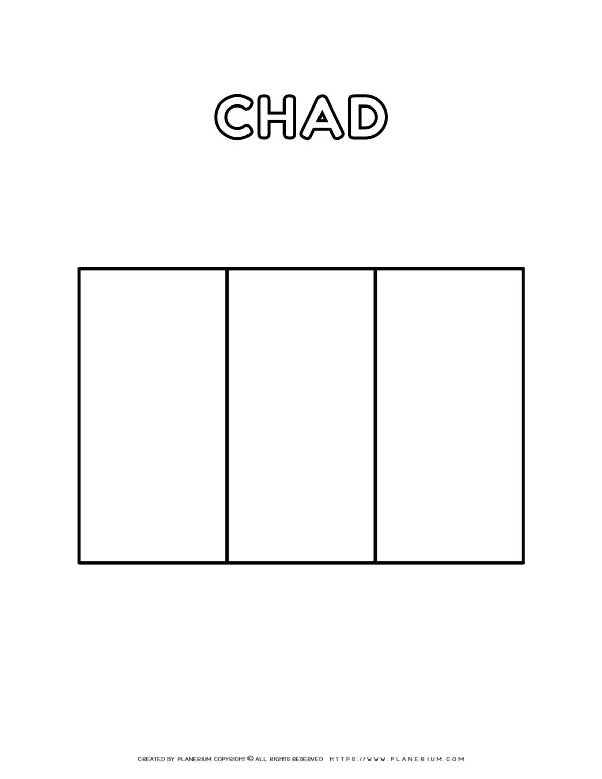 Chad Flag Coloring Page - Printable Activity for Kids