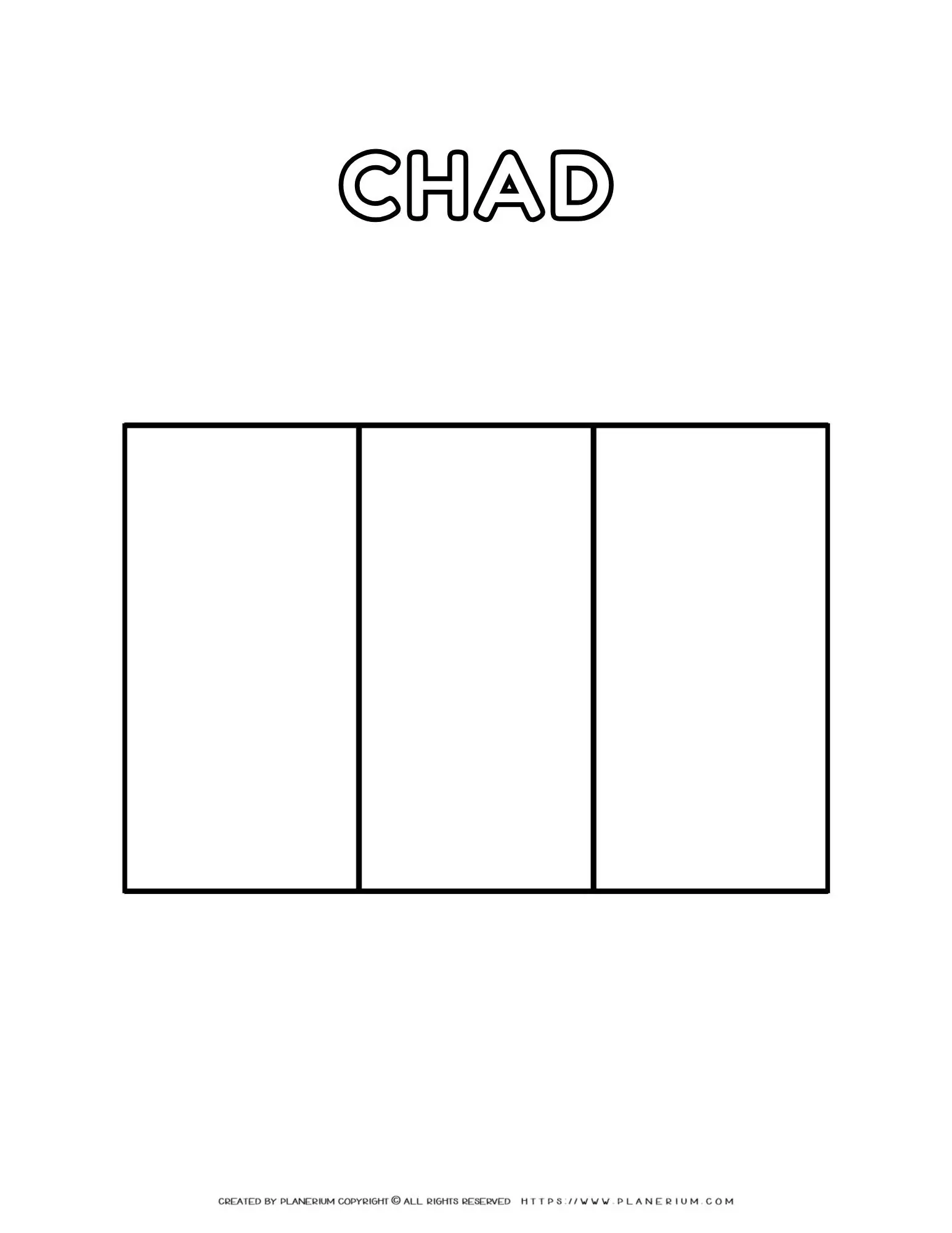 Chad Flag Coloring Page - Printable Activity for Kids