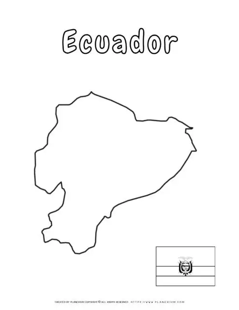 Coloring Page Ecuador Flag