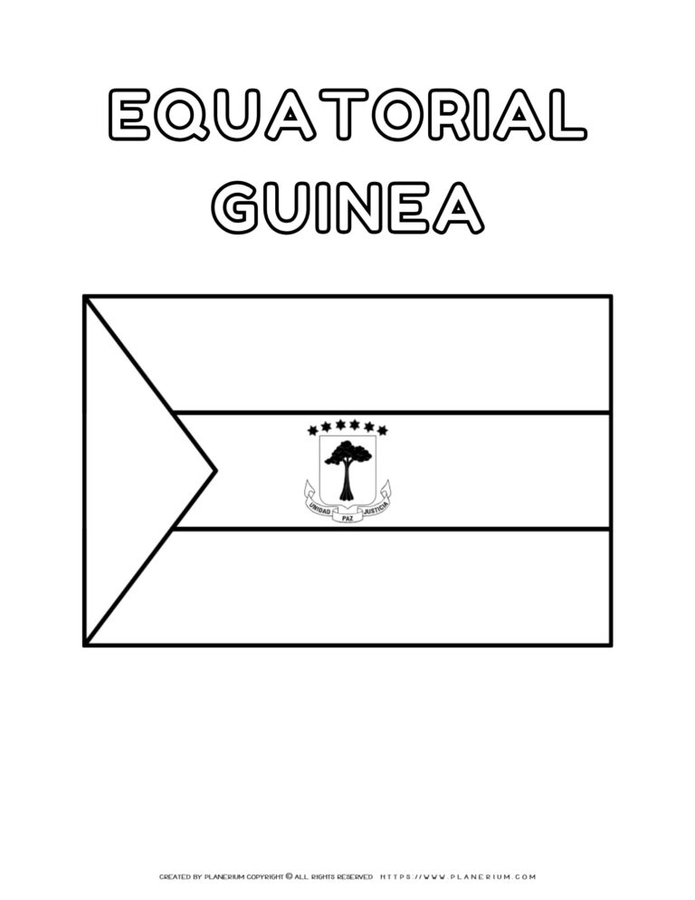 Equatorial Guinea Flag Coloring Page - Printable Design