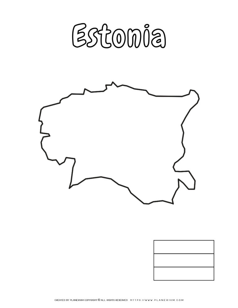 Coloring Page of Estonia Map - Fun and Educational Activity
