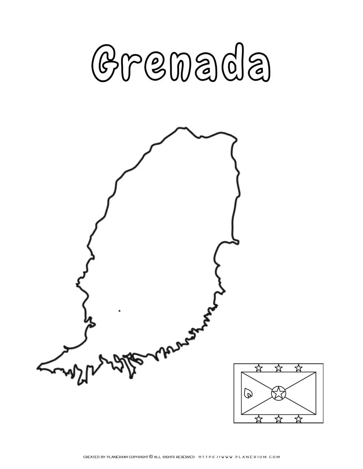 Grenada Map Coloring Page - Fun and Educational Activity