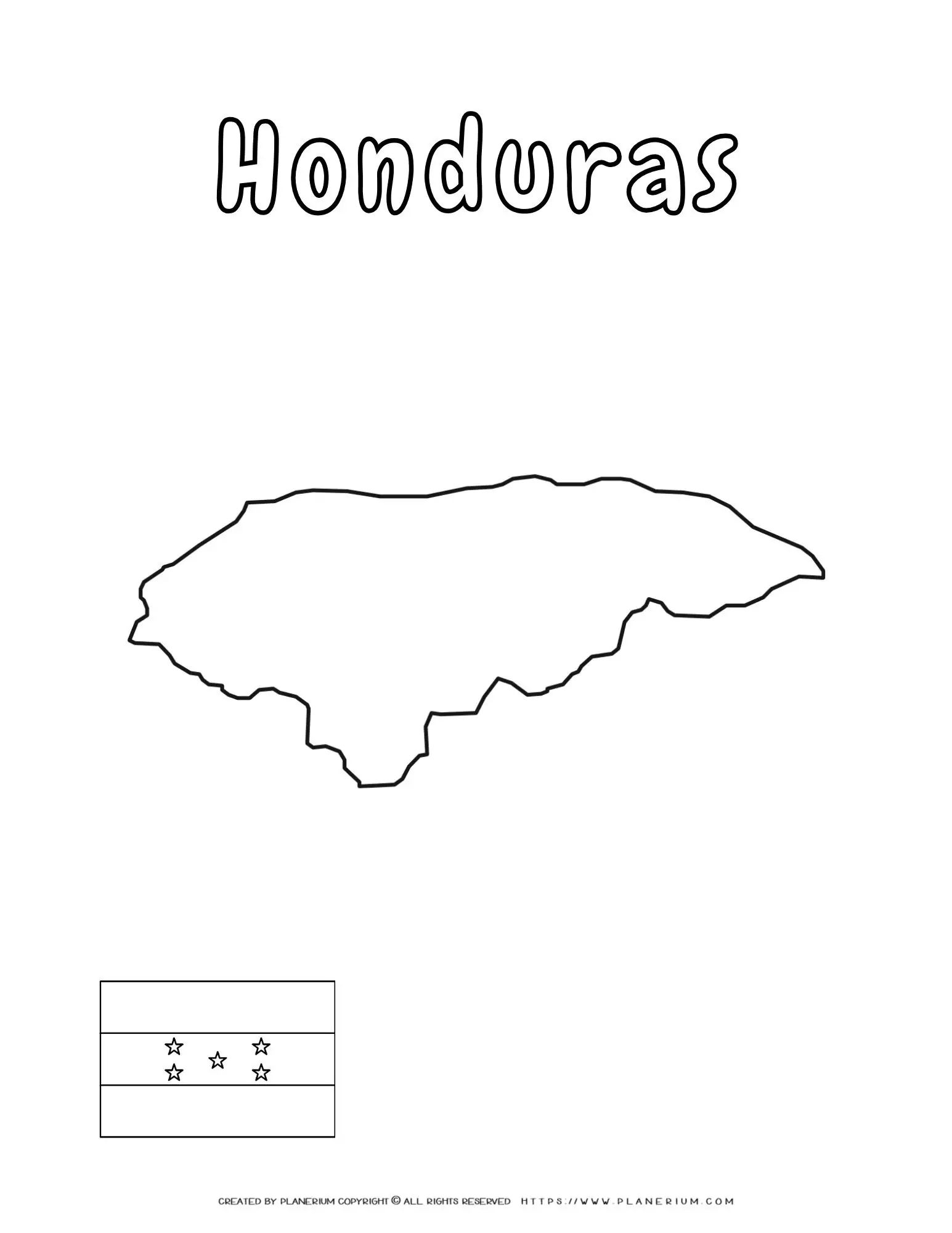 Honduras Map Coloring Page - Fun and Educational Activity