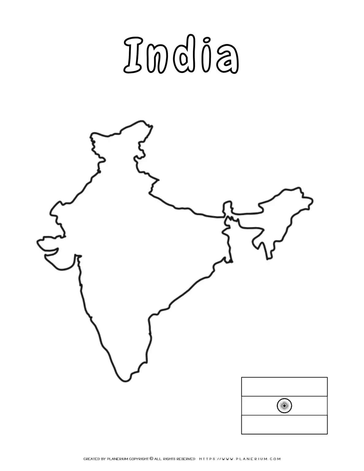 India Map Coloring Page - Fun and Educational Activity for Kids