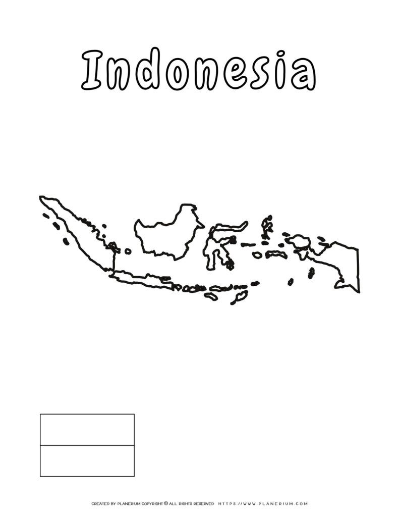 Indonesia Flag Map Coloring Page - Fun and Educational Activity