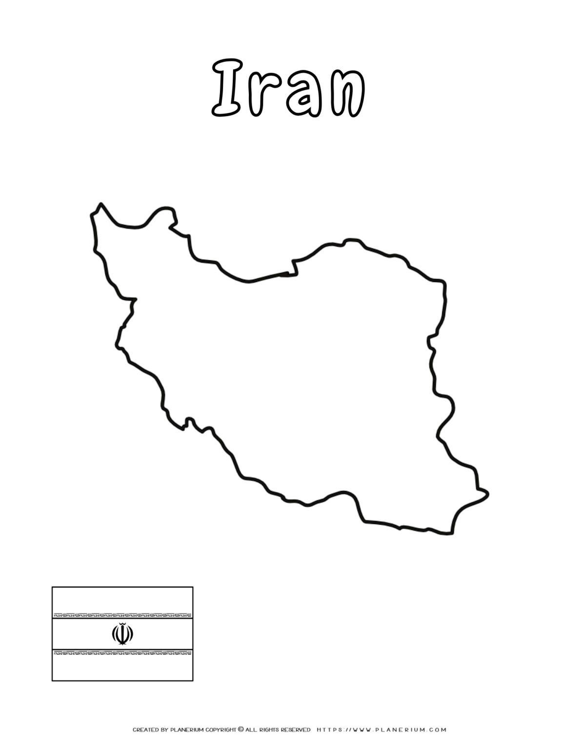 Iran Map Coloring Page - Fun Educational Activity