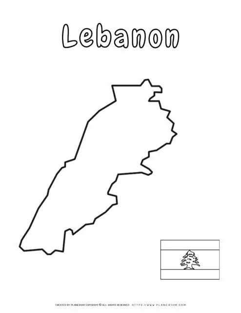 Lebanon Flag Coloring Page