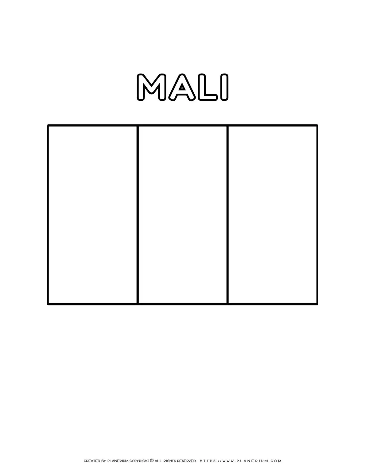 Mali Flag Coloring Page - Printable for Kids