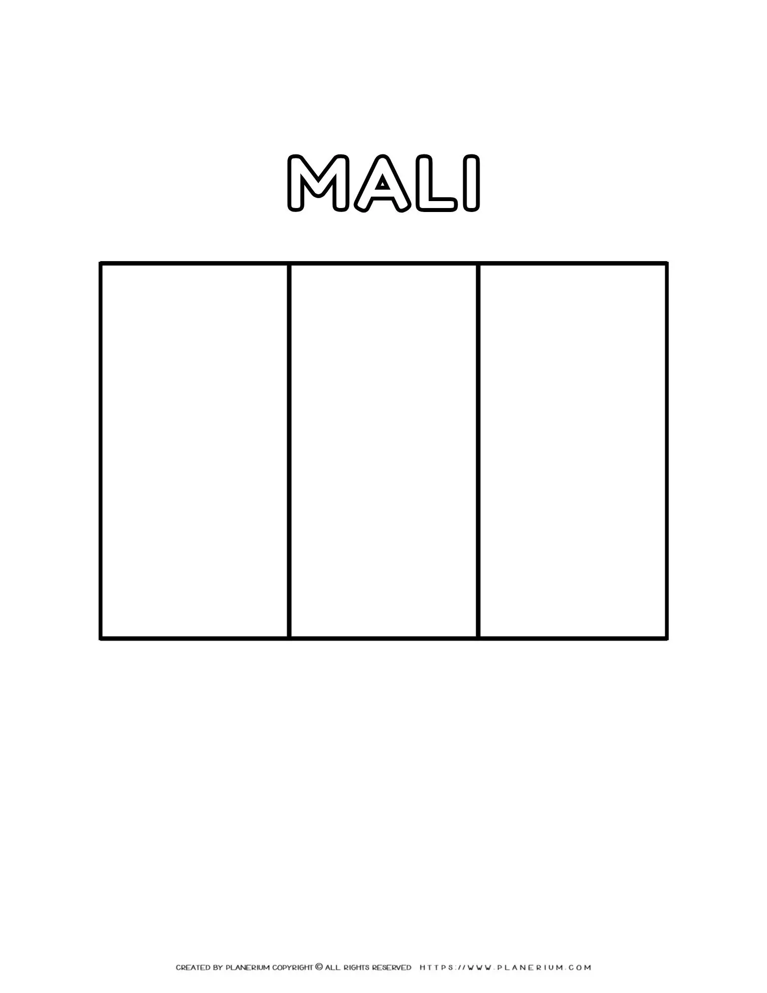 Mali Flag Coloring Page - Printable for Kids
