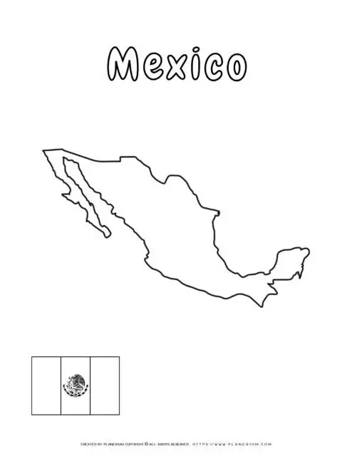 Coloring Flag Mexico Mexico Map Coloring Page Fun And Educational