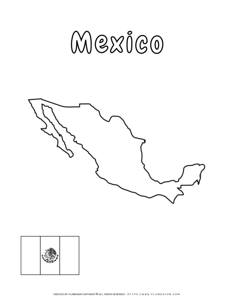 Mexico Map Coloring Page - Fun and Educational Activity
