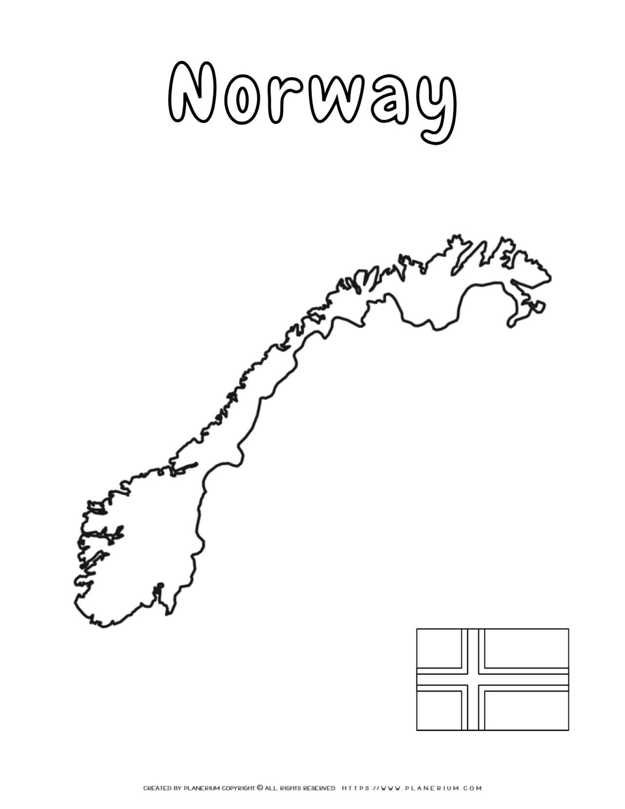 Norway Map Coloring Page - Fun and Educational Activity