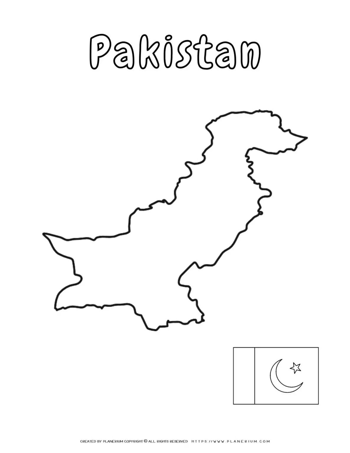Pakistan Map Coloring Page - Fun and Educational Activity