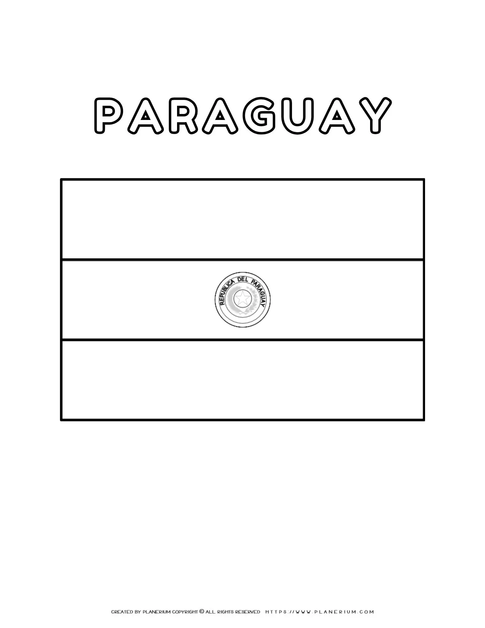Paraguay Flag Coloring Page - Printable for Kids