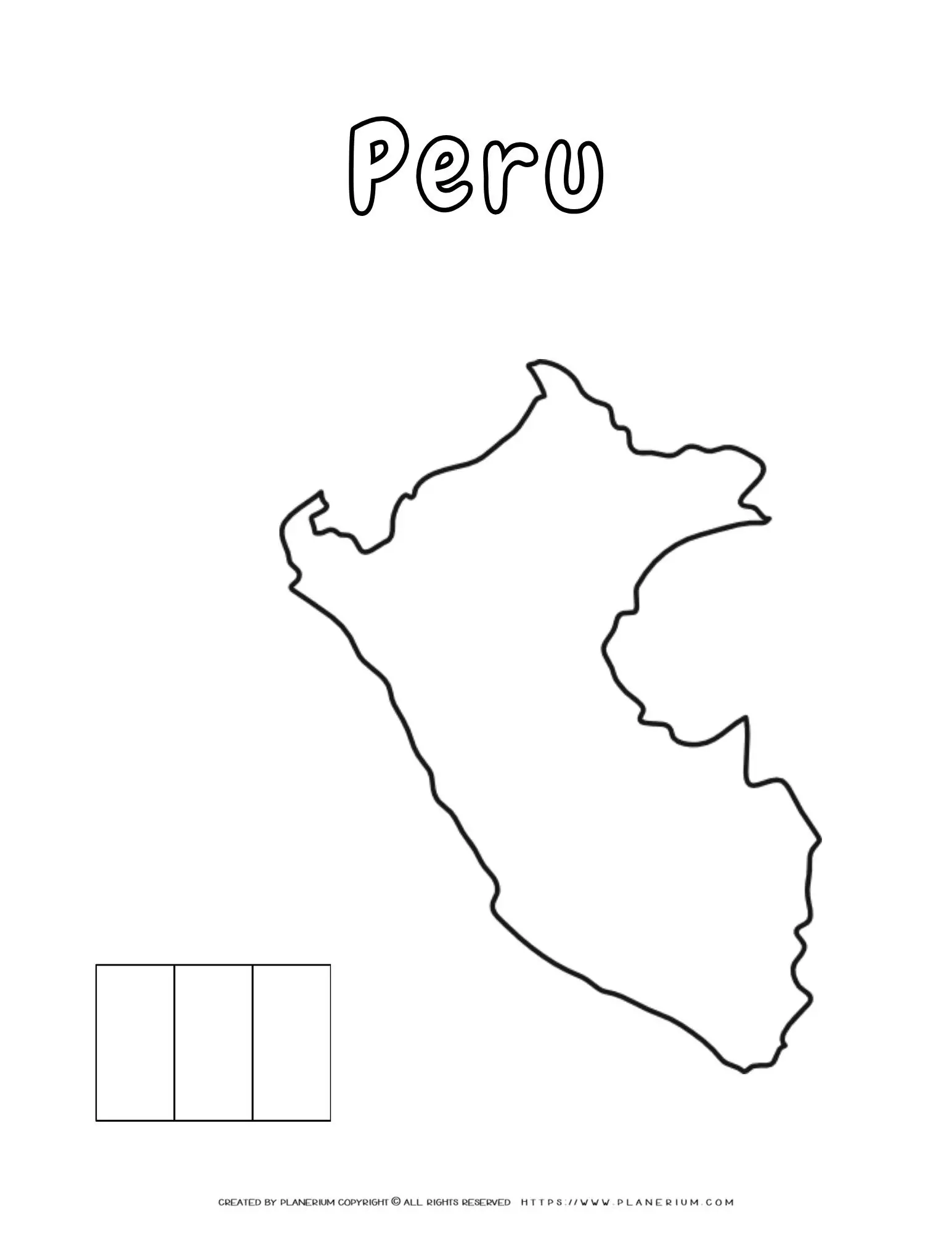 Peru Map Coloring Page - Fun and Educational Activity