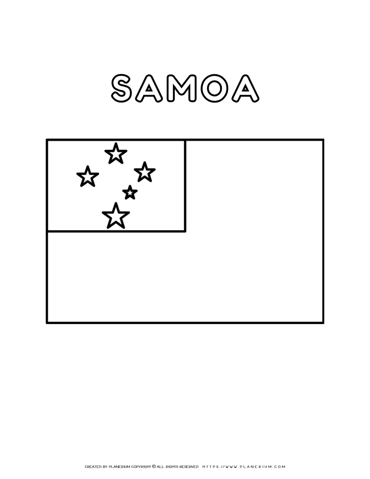 Samoa Flag Coloring Page - Printable for Kids