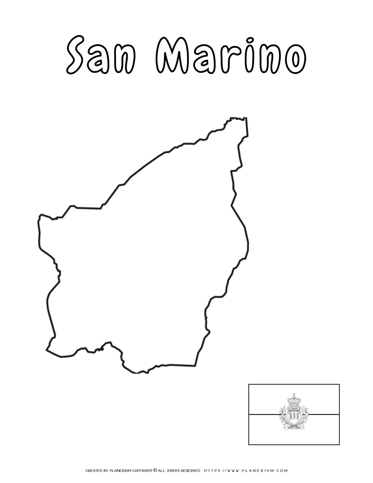 San Marino Map Coloring Page - Fun and Educational Activity