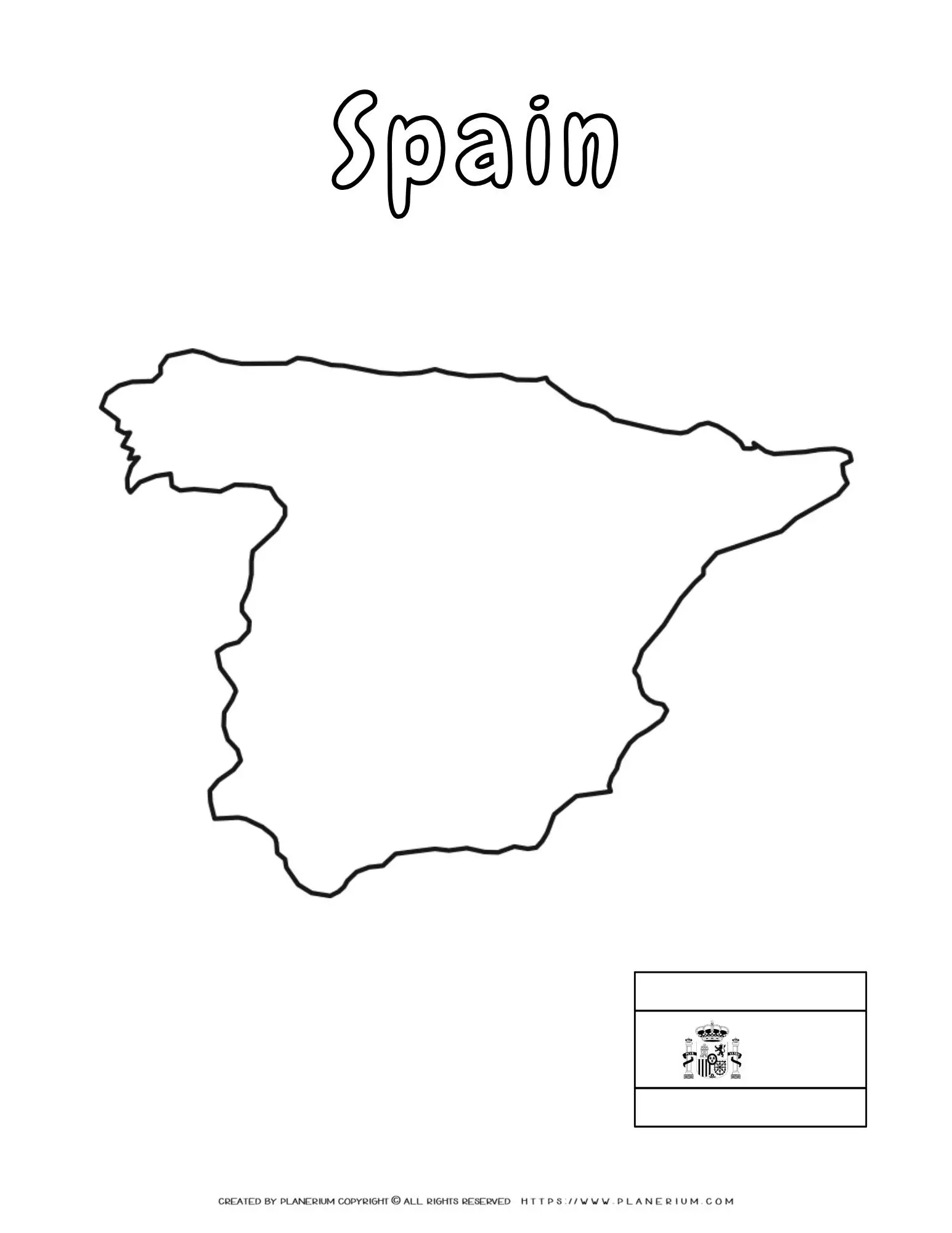 Spain Map Coloring Page - Fun and Educational Activity