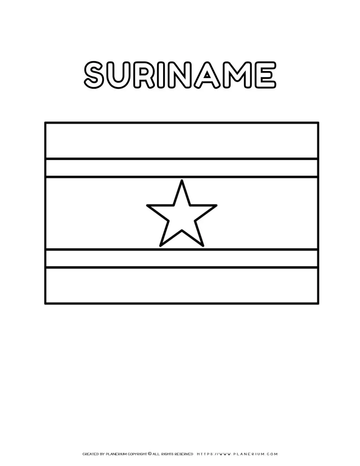 Suriname Flag Coloring Page - Fun and Educational Activity