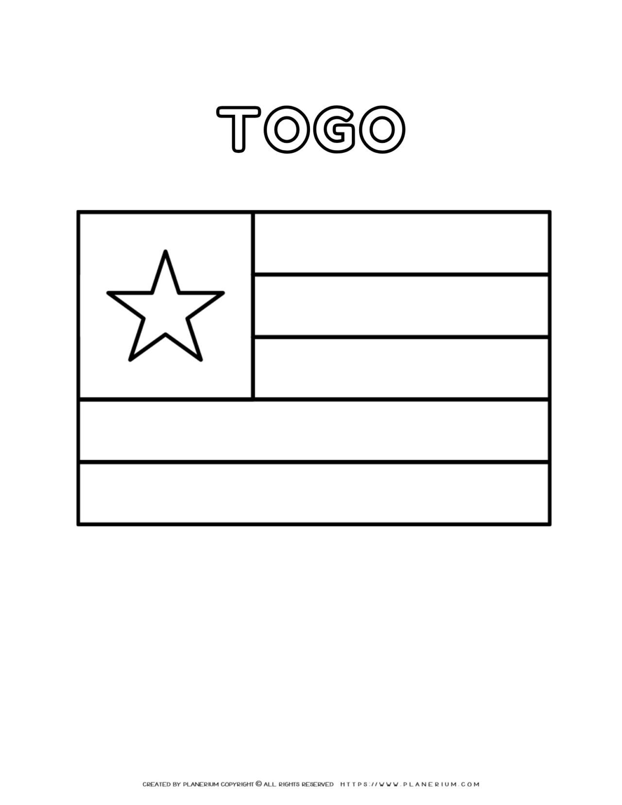 Togo Flag Coloring Page - Fun and Educational Activity