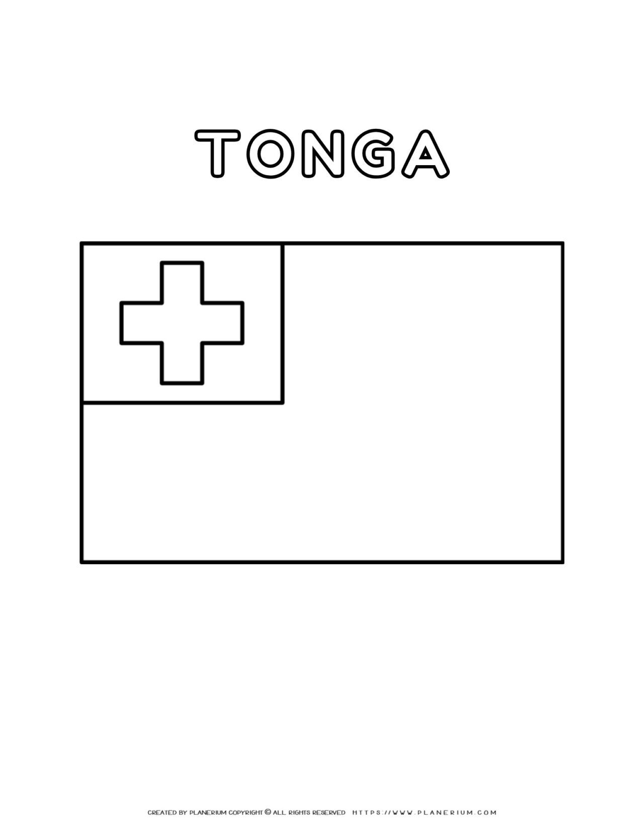 Tunisia Flag Coloring Page - Printable Design for Kids