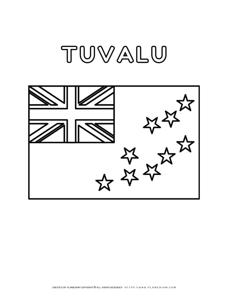 Tuvalu Flag Coloring Page - Fun and Educational Activity