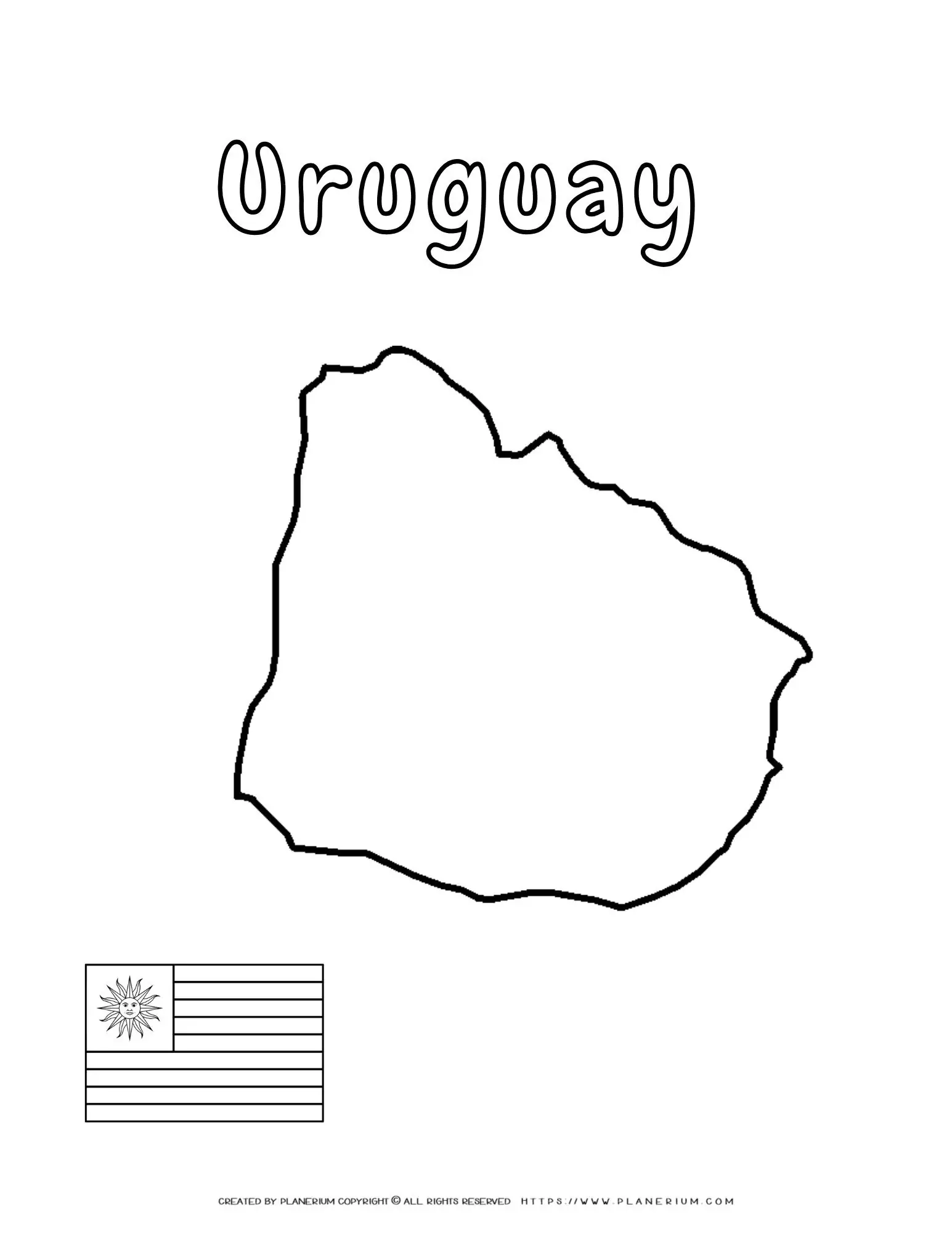 Uruguay Map Coloring Page - Fun and Educational Activity