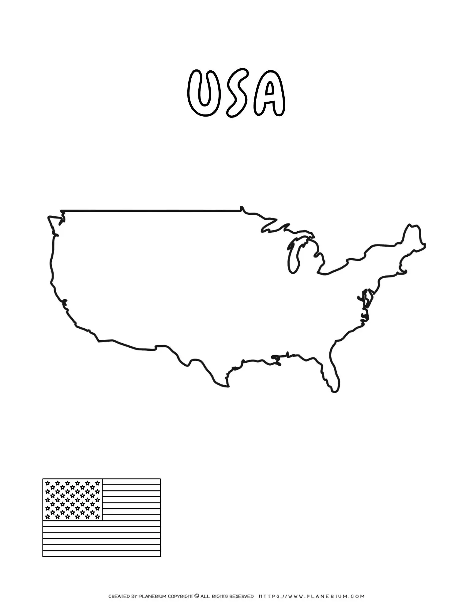 USA Map Outline Coloring Page | Fun and Educational Activity