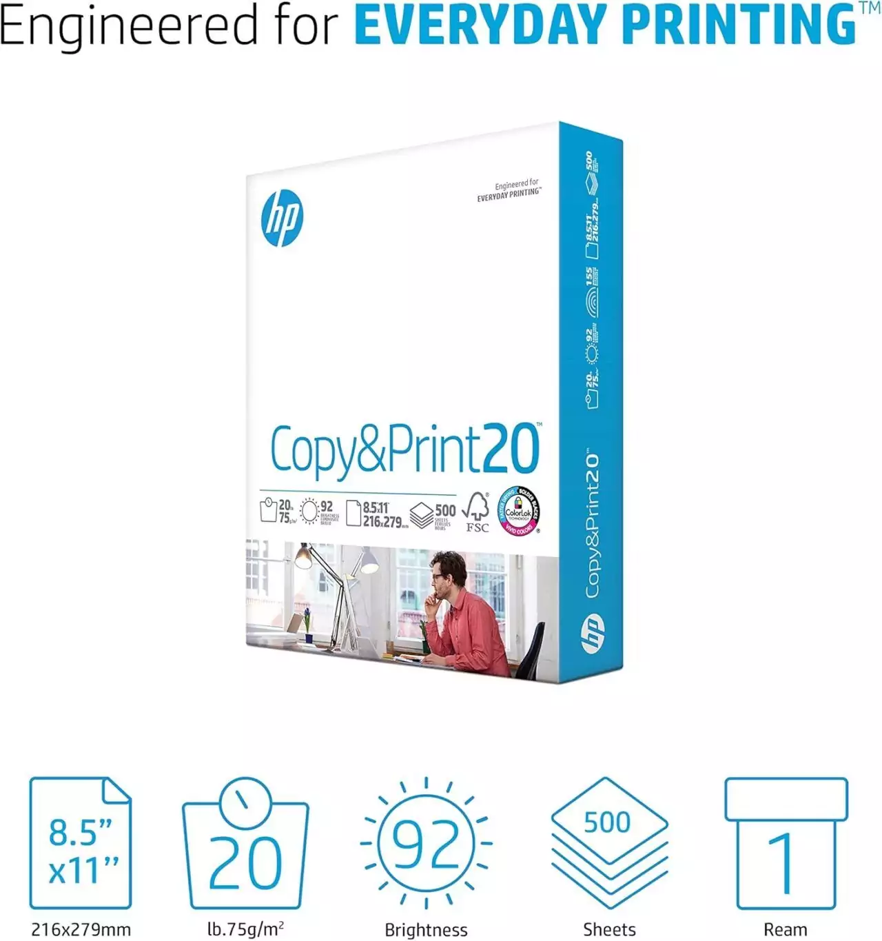 Elevate Prints with HP 92 Bright Printer Paper