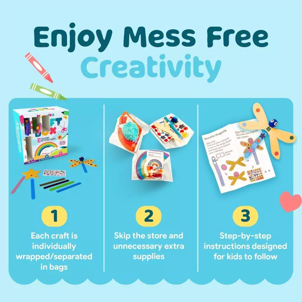 Mumaloo No-Mess Craft Box for Homeschool Kids 4-8