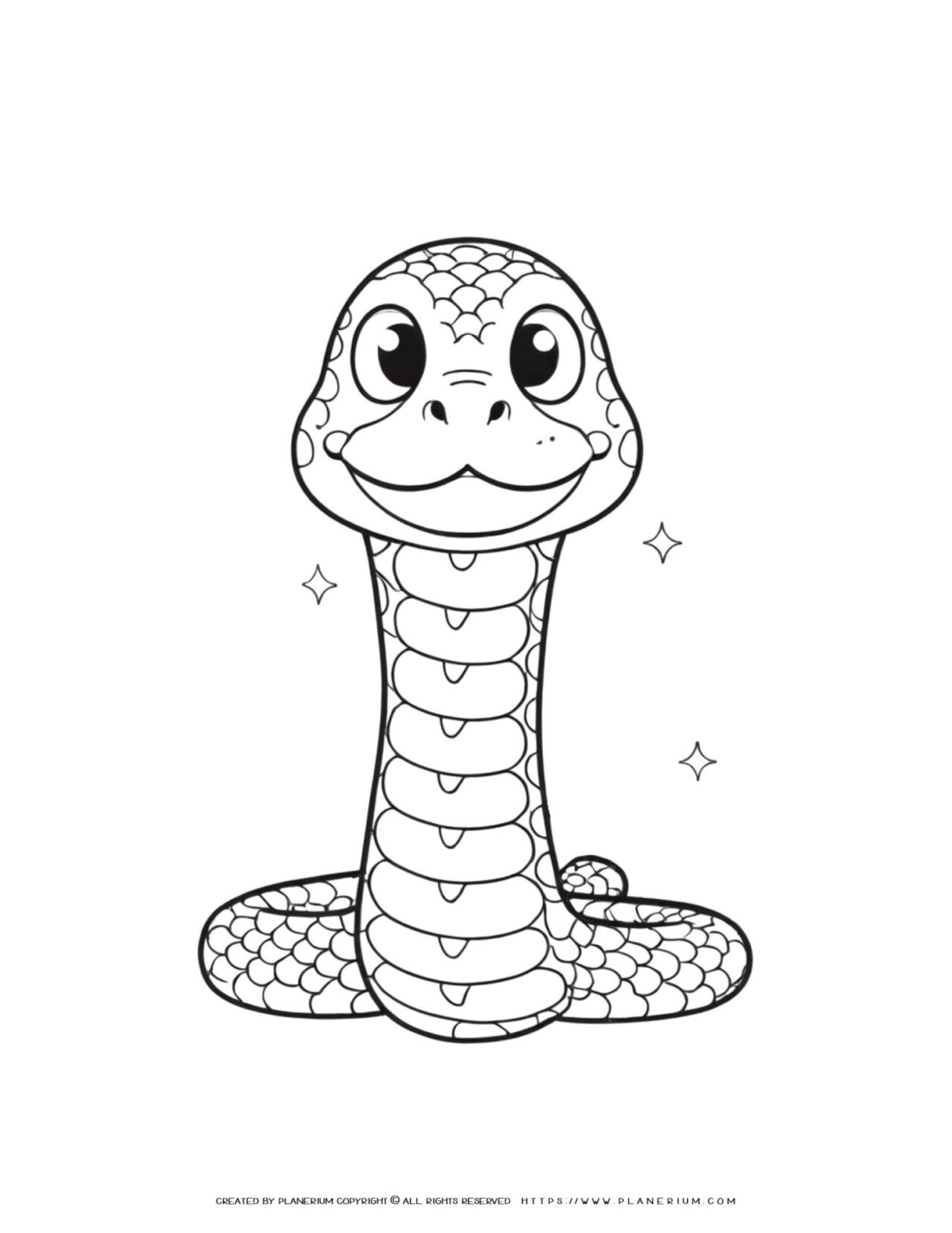 Snake Coloring Page: Engage Kids with Wildlife Art