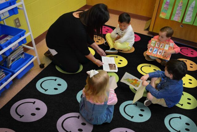 Spark Classroom Joy with Rainbow Smileys Rug