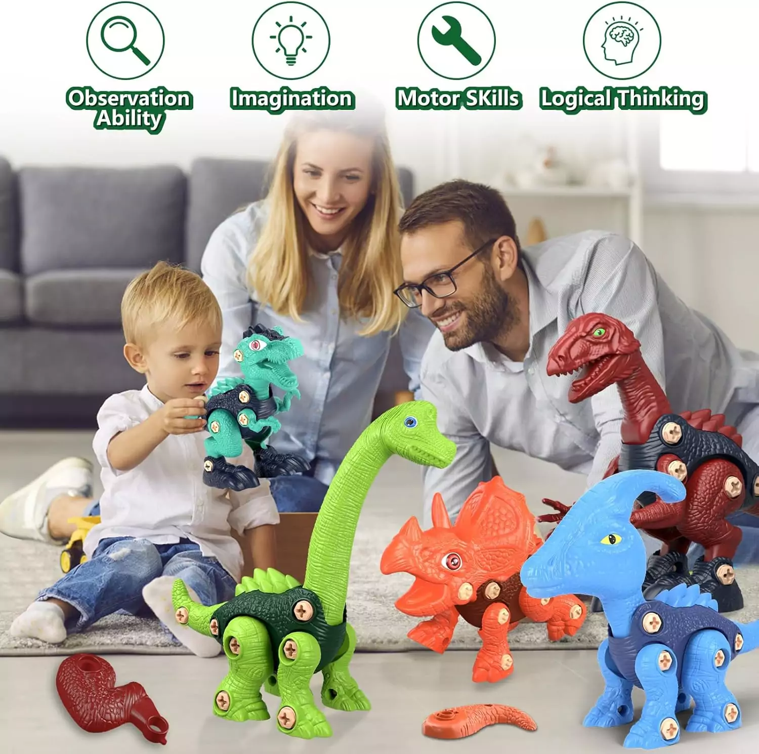 STEM Learning with Jasonwell Dinosaur Building Toys