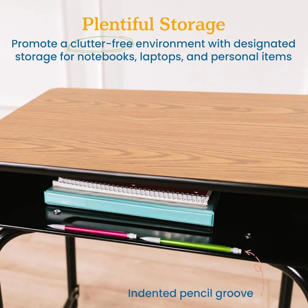 Adjustable Classroom Desk with Storage for Kids