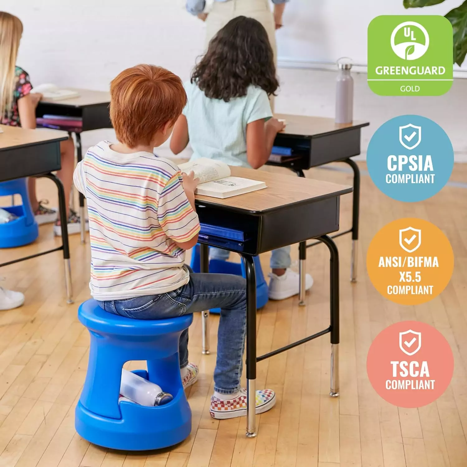 Adjustable Classroom Desk with Storage for Kids
